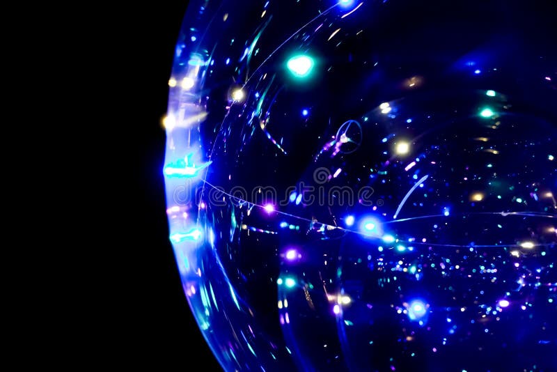 Colored Lights in the Form of a Sphere on a Dark Background. Abstract ...