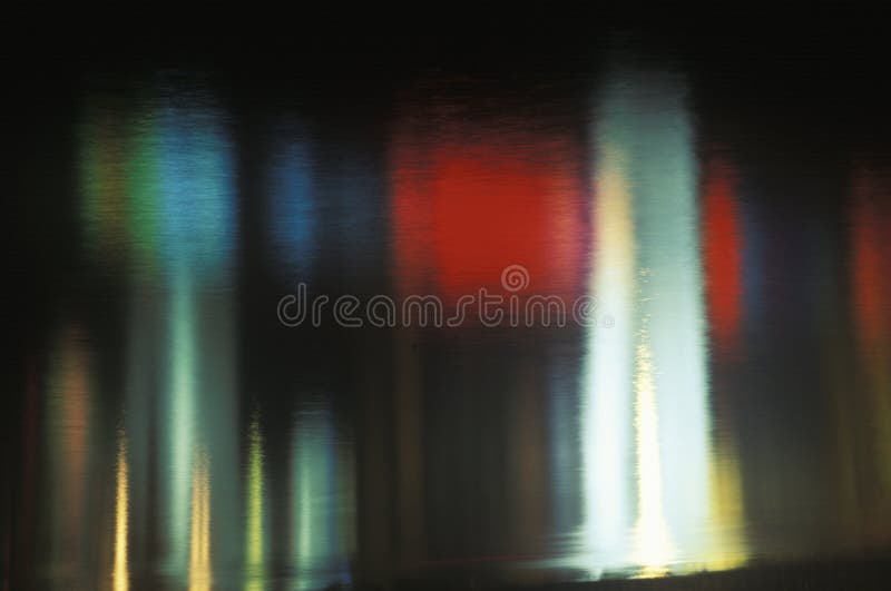 Colored Lights Reflected in Water Stock Photo - Image of miami, united ...