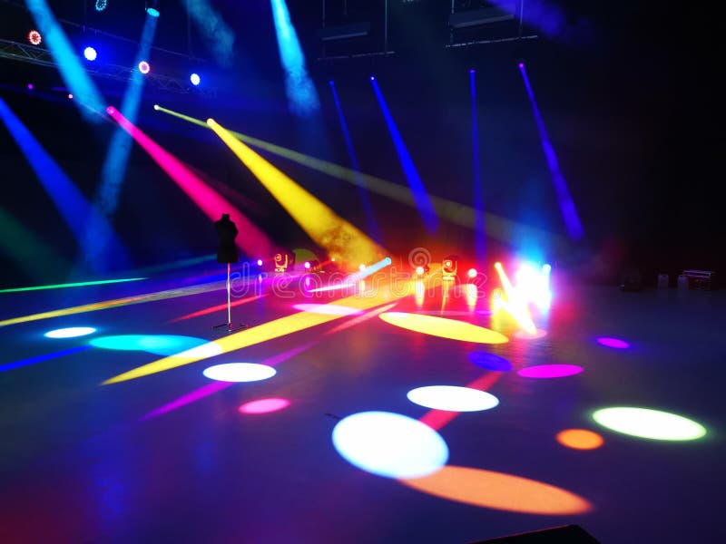 Colored Lights and Spots in a Tv Studio Stock Image - Image of interior ...