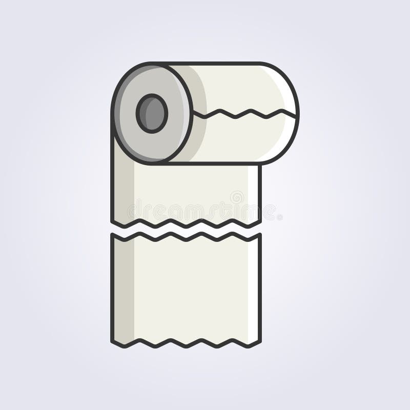 Colored Line Art Icon of Tissue Roll Stock Illustration - Illustration ...