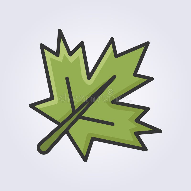 Colored Line Art Maple Lead Icon Vector Logo Design Stock Vector ...