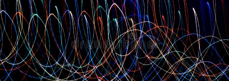 Colored Lines of Lights on a Black Background Stock Image - Image of ...