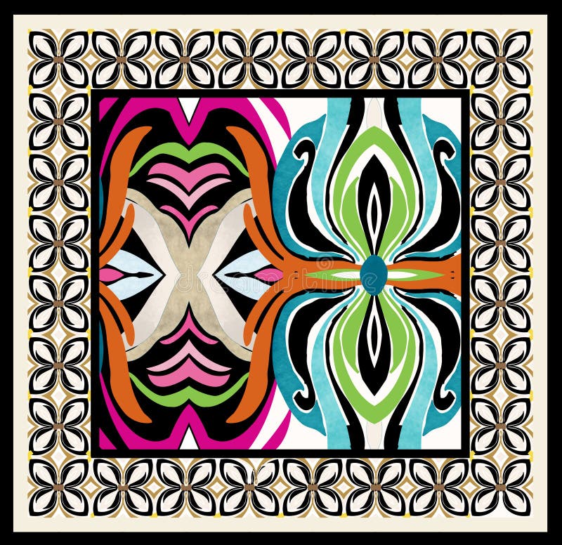 Colored Lines Mixed with Colored Shapes Make Repeated Pattern for ...