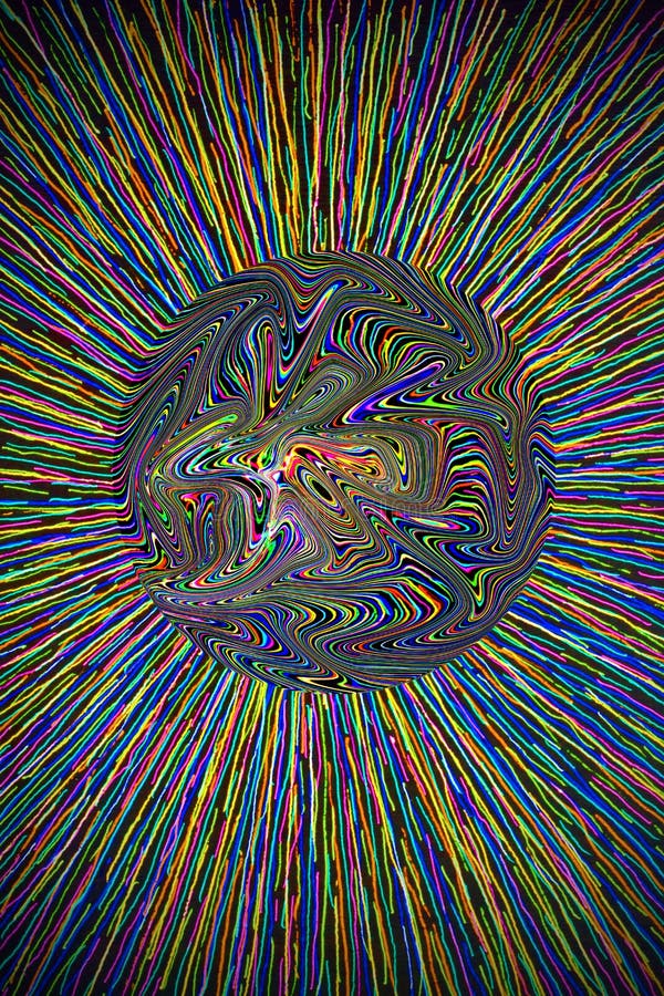 Colored Lines Radiating from Distorted Center. Stock Illustration ...