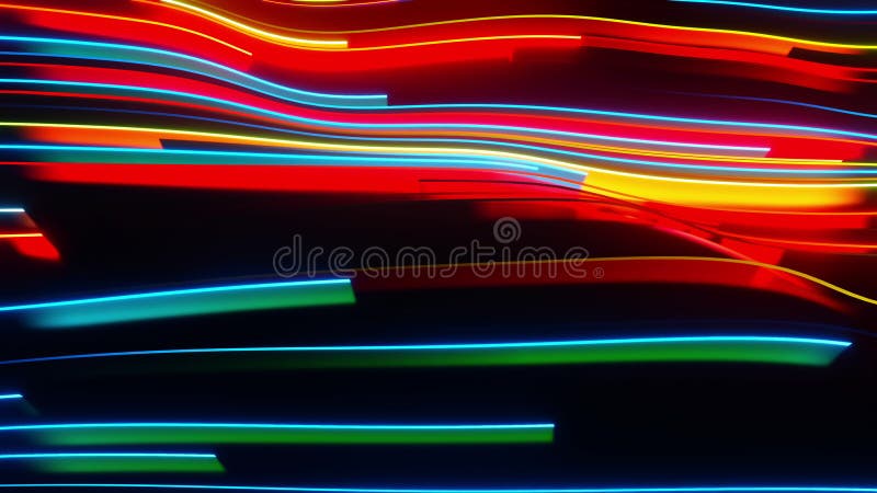 Colored Lines Run Along the Wave. Abstract Background Vj Loop Stock ...