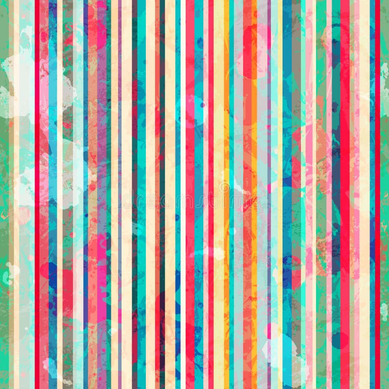 Colored Lines Seamless Pattern with Blots Effect Stock Vector ...