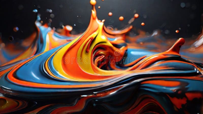 The Colored Liquid Object Moves Around Stock Illustration ...