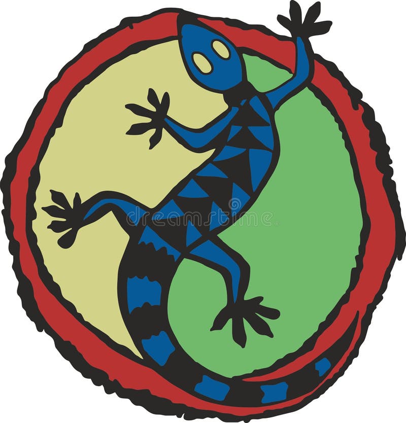 Colored lizard stock vector. Illustration of lizard, yellow - 73140668