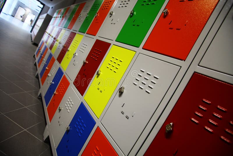 Colored Lockers stock image. Image of background, compartment - 32603965