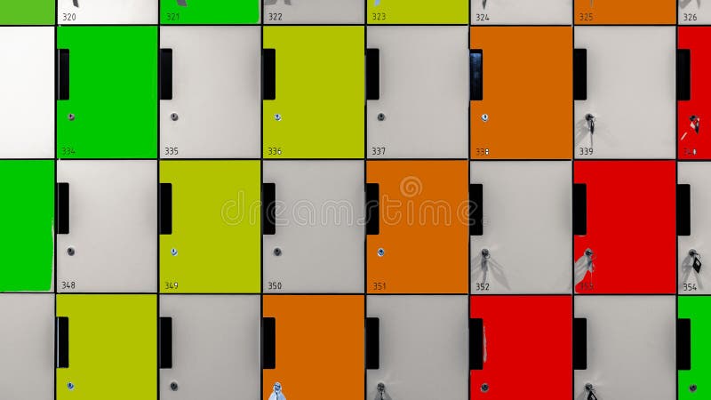 Colored Lockers are in the Locker Room Stock Image - Image of lantern ...