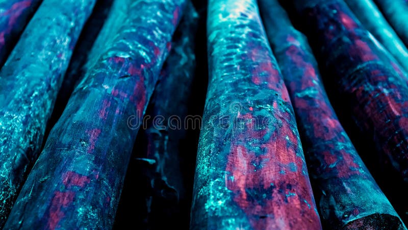 Colored Logs Close-up. a Pile of Round Timber Selective Focus Stock ...
