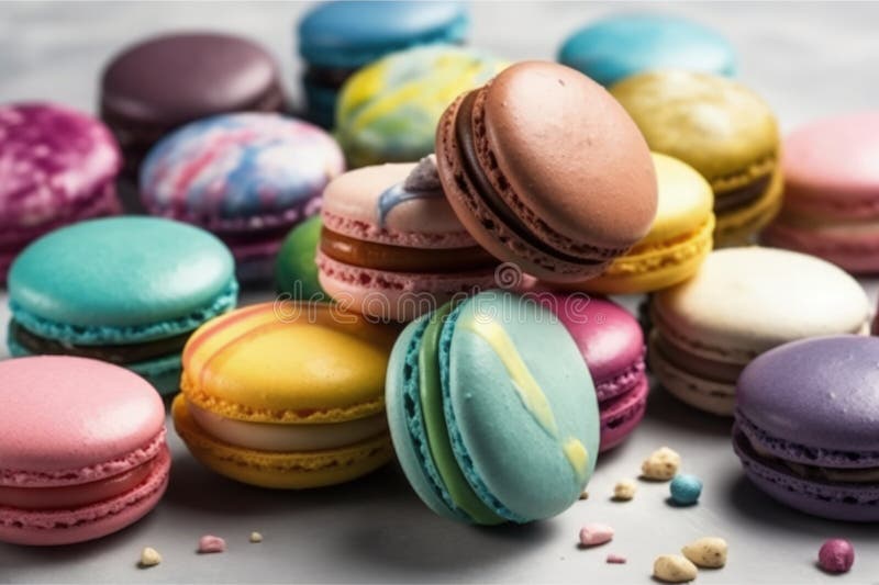 Colored Macaron Confectionery Product Generative AI Stock Illustration ...