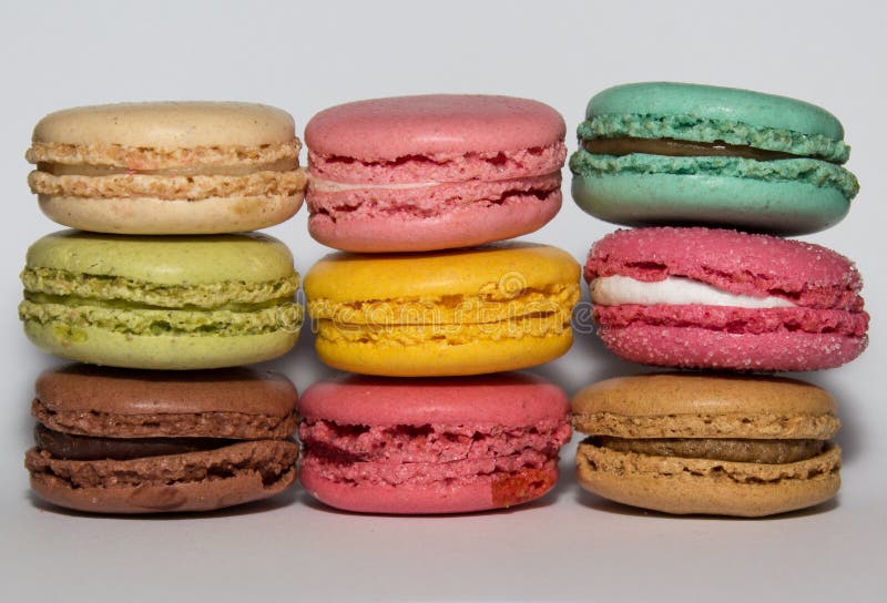 Colored Macarons. Stacked Macaroons. Stock Image - Image of closeup ...