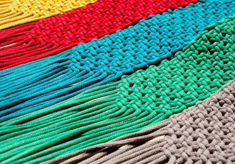 Colored Macrame Stripes in Blue, Yellow, Red, Beige, Green and Pink ...