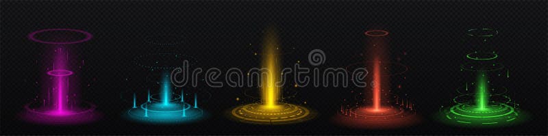 Colored magic portals stock vector. Illustration of podium - 246873614