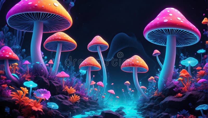 Colored magical forest stock illustration. Illustration of ethereal ...