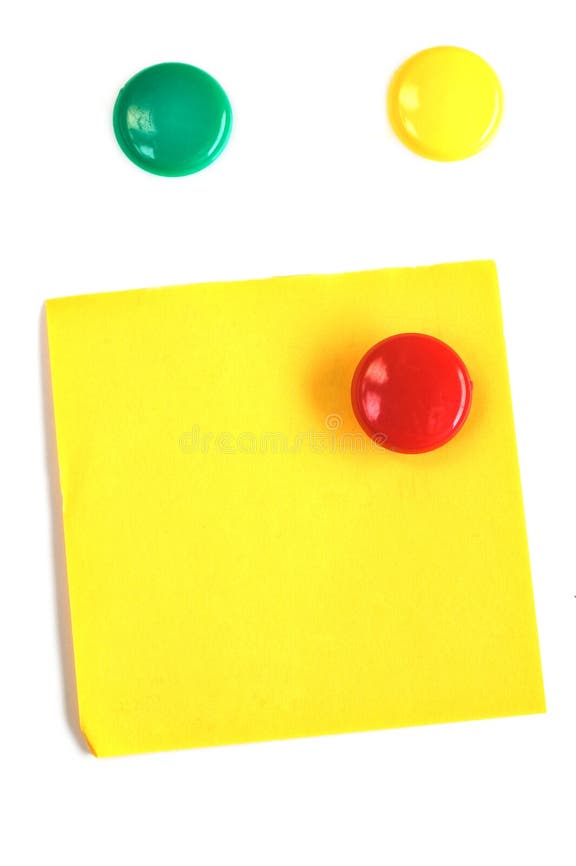 Colored Magnets with Post-it Stock Image - Image of post, blank: 3673865