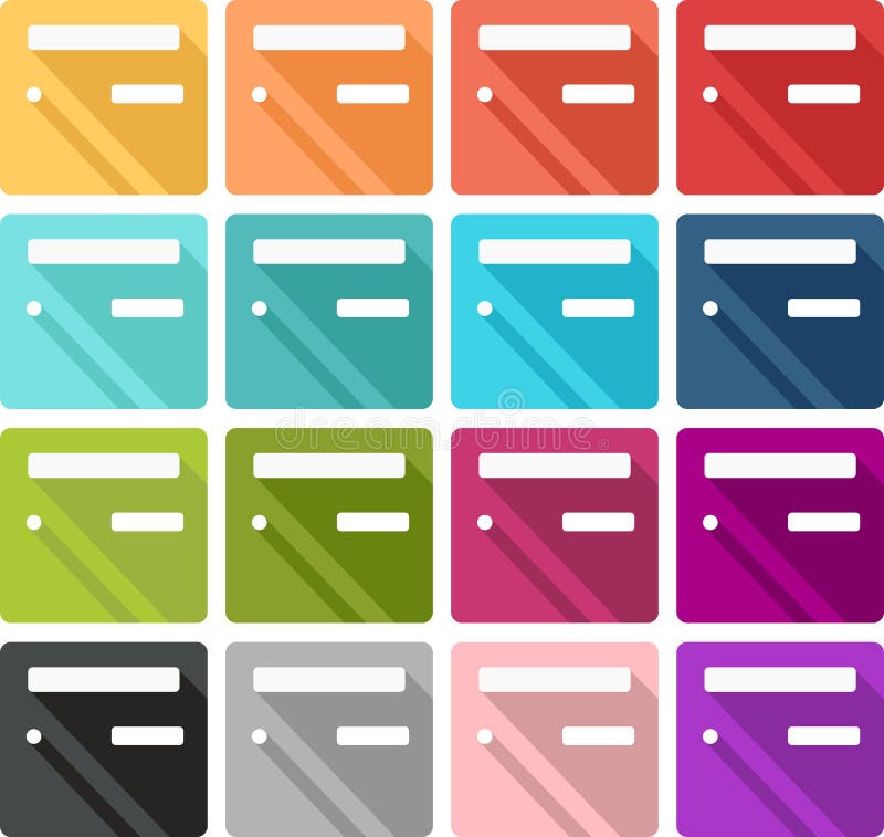 Colored mailletter icons stock vector. Illustration of courier - 158422537