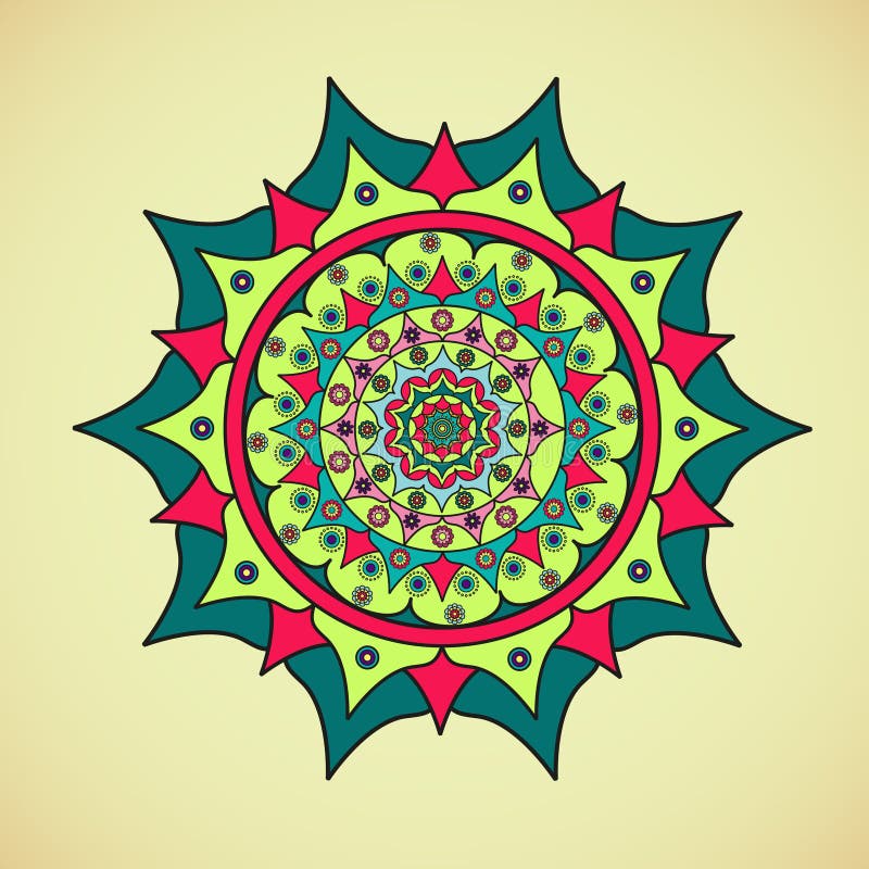 Colored Mandala on a Light Background Stock Vector - Illustration of ...