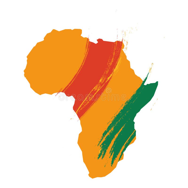 Colored Map of Africa Continent Vector Stock Vector - Illustration of ...