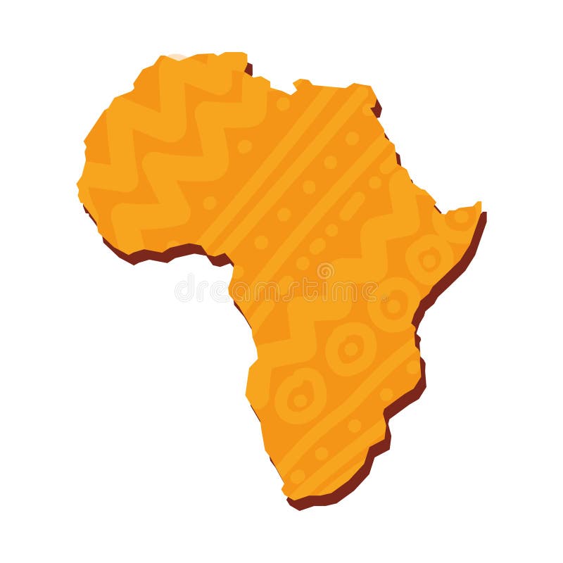 Colored Map of Africa with Cultural Patterns Vector Stock Vector ...
