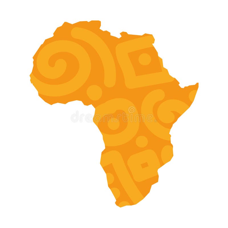 Colored Map of Africa with Cultural Patterns Vector Stock Vector ...