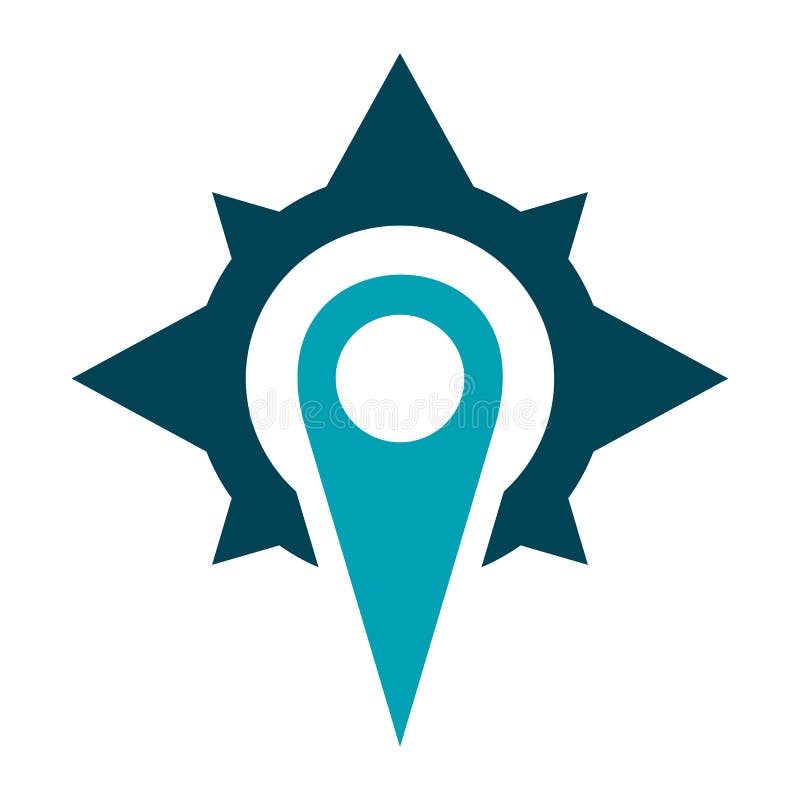 Colored Map Pointer with Symbol Compass Stock Vector - Illustration of ...