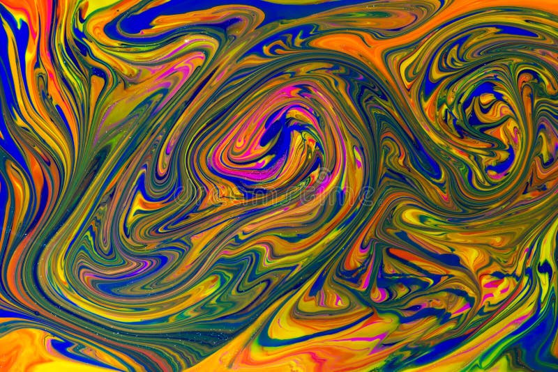 Colored Marble Mixed Ink Abstraction. Stock Illustration - Illustration ...