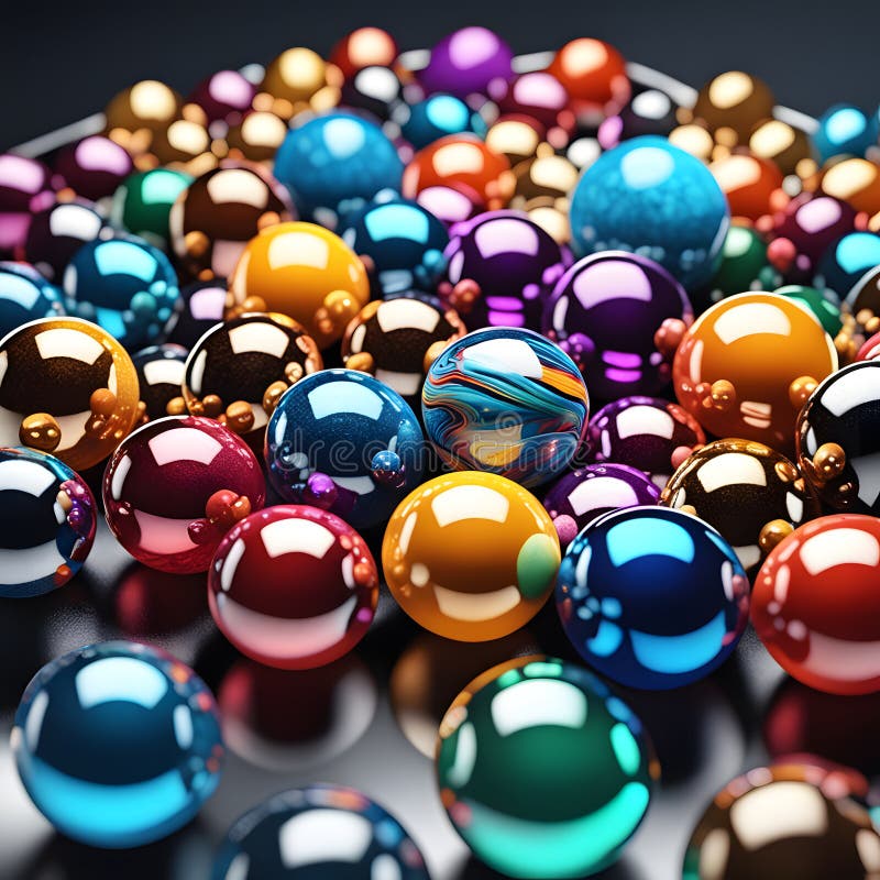 Colored Marbles Background Border Stock Illustration - Illustration of ...