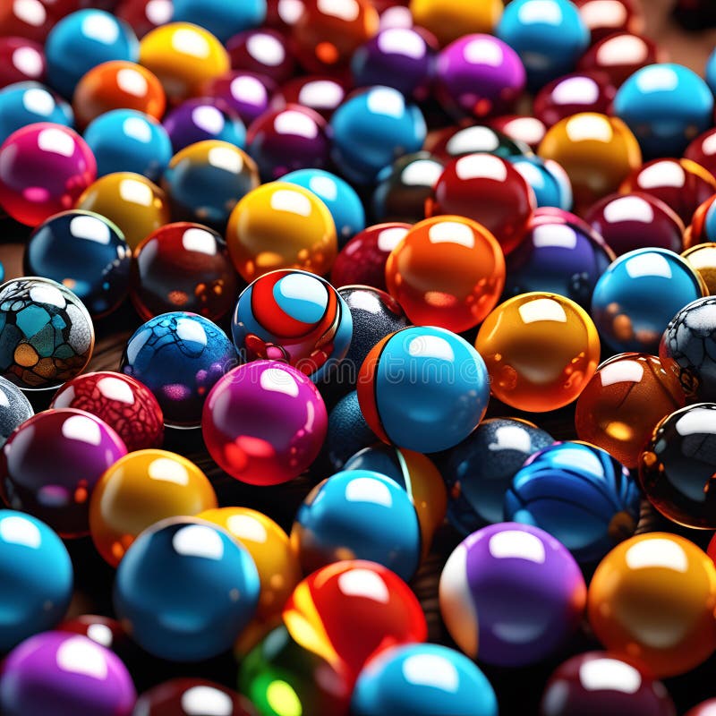 Colored Marbles, AI-generatet Stock Illustration - Illustration of ...