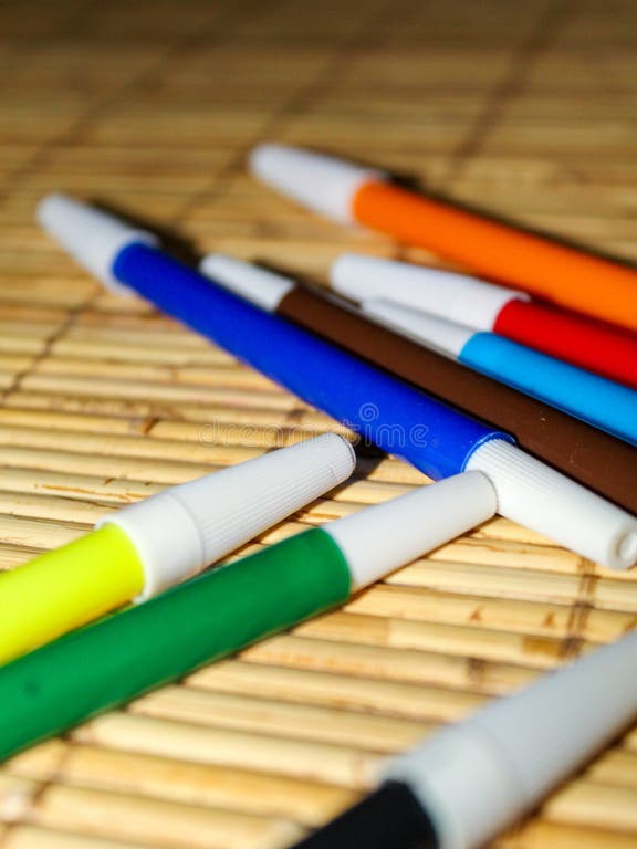 Colored Marker for Drawing are Scattered Around Stock Illustration ...