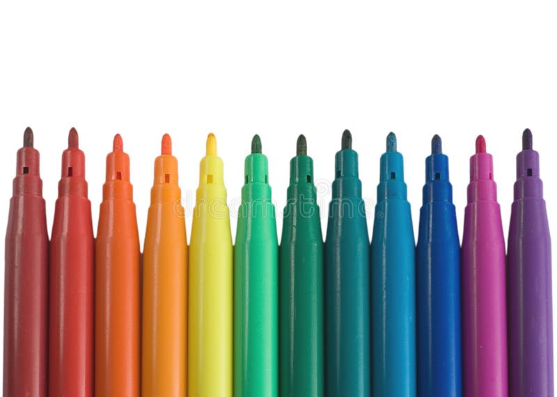 Colored marker pens stock photo. Image of closeup, lined - 43546734