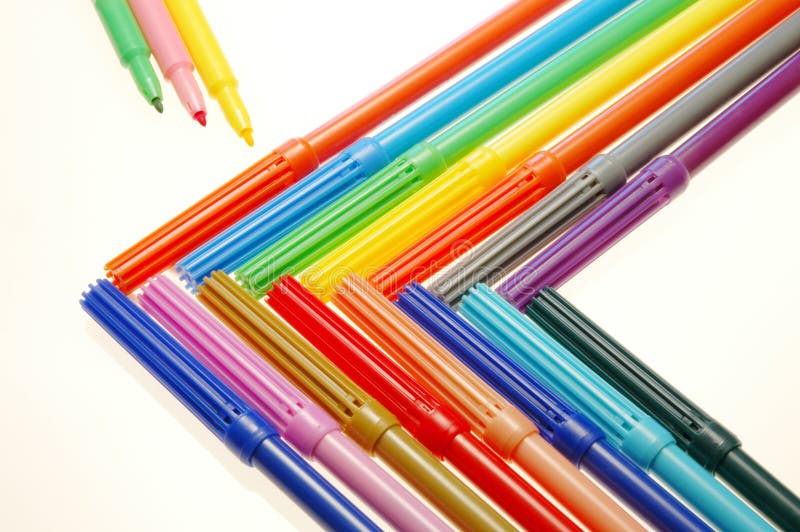 Colored Markers stock image. Image of colors, rainbow, paint - 549925