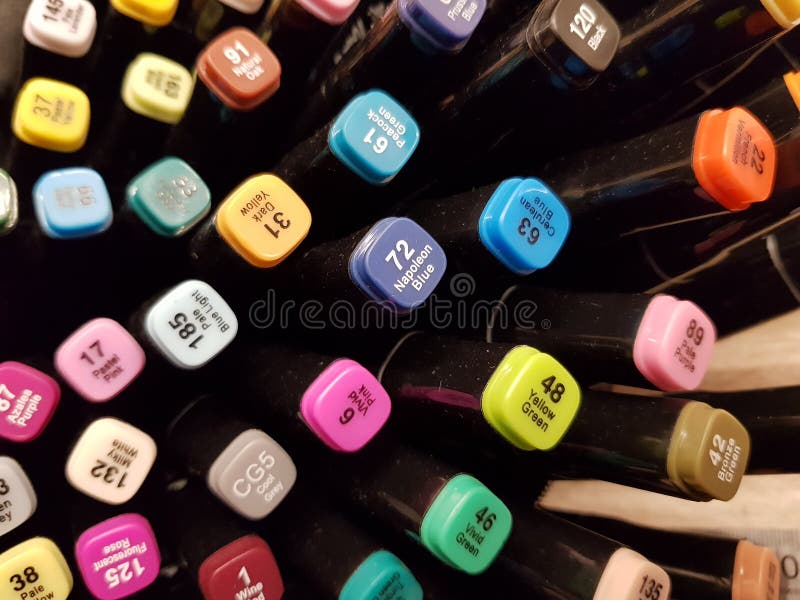 Multi-colored Markers for the Artist Stock Image - Image of chocolate ...