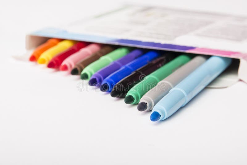 Colored markers stock photo. Image of grey, pink, colors - 62596416