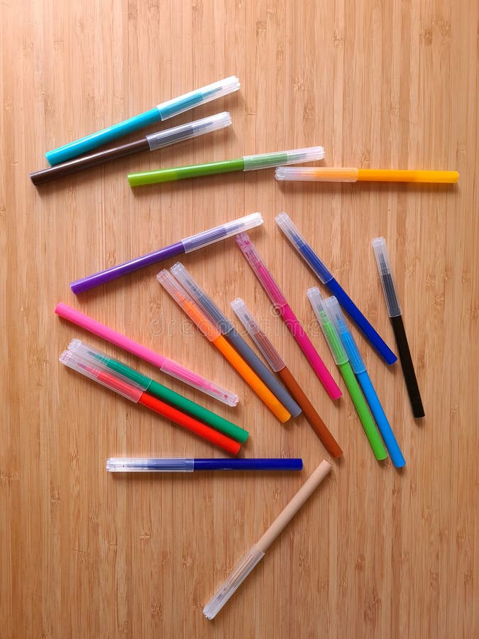 Colored Markers. a Bunch of Colored Markers. Lots of Colors Stock Photo ...