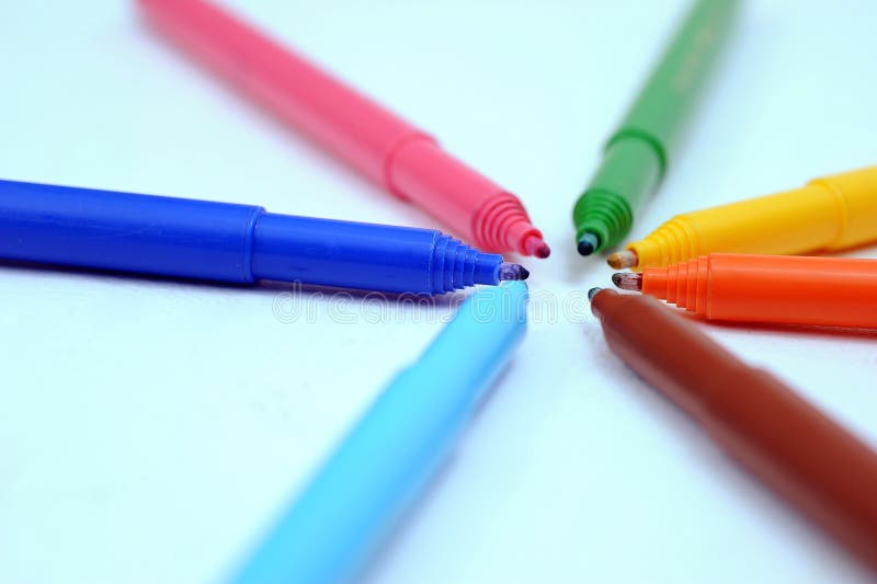Colored markers stock image. Image of creative, educate - 147254553