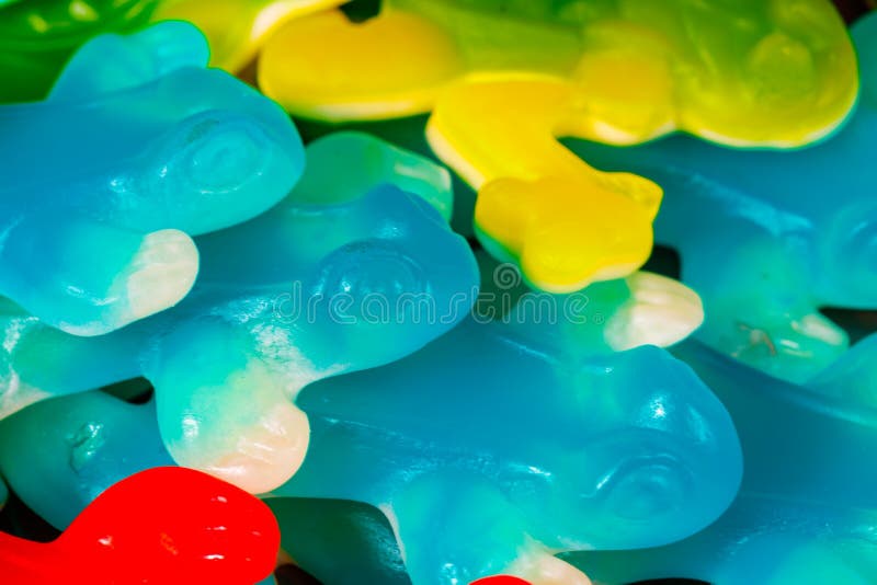 Colored Marmalade in the Form of Frogs. Sweet Dessert Stock Image ...