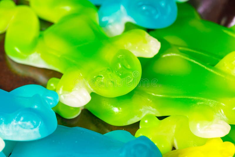 Colored Marmalade in the Form of Frogs. Sweet Dessert Stock Photo ...