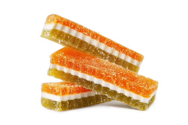 Colored Marmalade in Sugar. Fruit Jelly Isolated on White Stock Photo ...