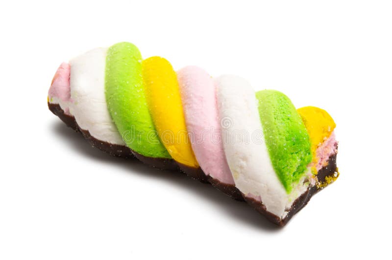 Colored Marshmallows Isolated Stock Photo - Image of candy, background ...