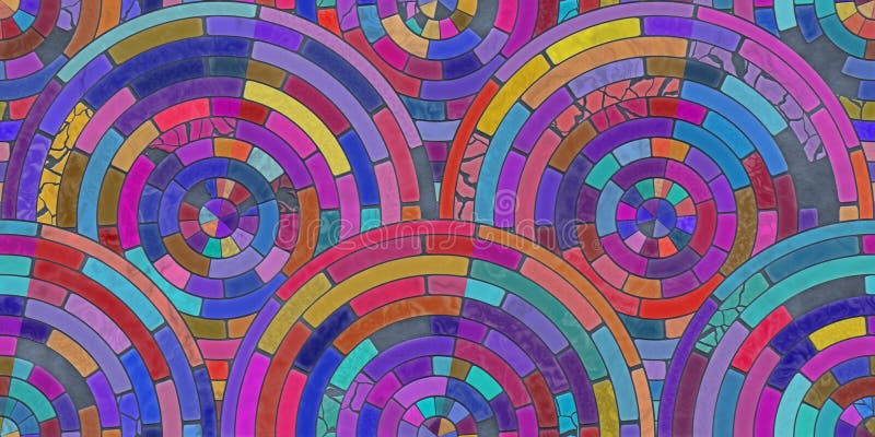 Colored Masonry Stone Circles. Color Stone Rings Backdrop. Seamless ...