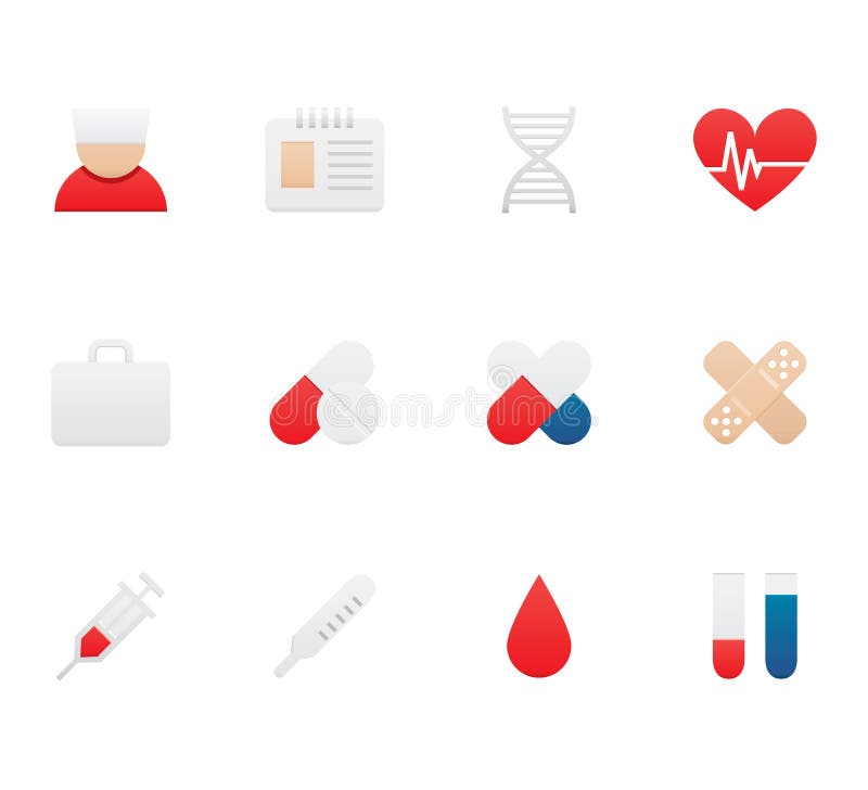 Colored medical icons stock vector. Illustration of blue - 27908809