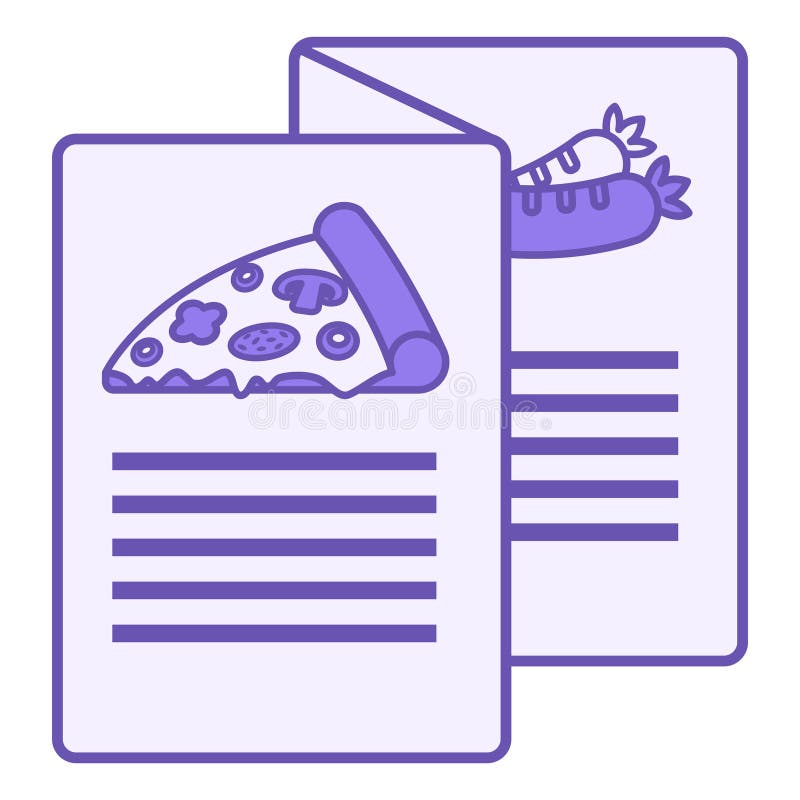 Colored Menu Icon. stock vector. Illustration of dish - 359418219