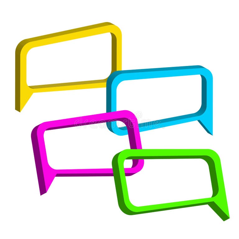Colored Message Frames. Dialog, Chat Speech Bubble. Vector Illustration ...