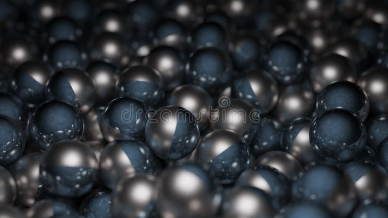 Colored Metal Balls Move in Stream. Design. Metal 3d Balls Move in ...