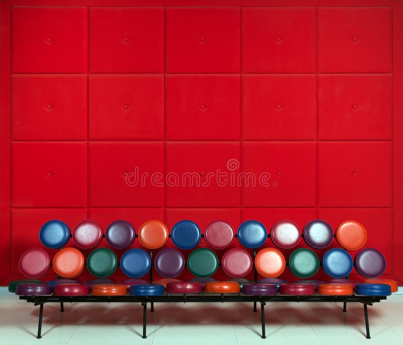 Colored metal bench stock image. Image of modern, circle - 45275319