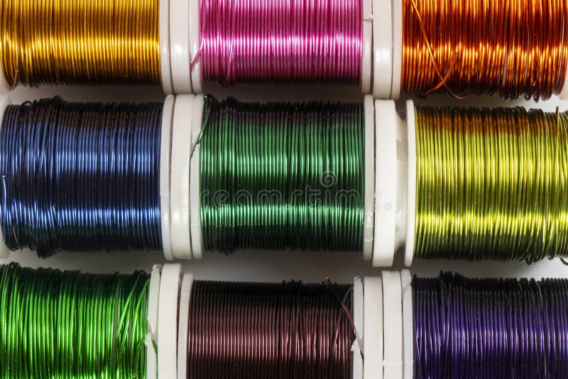 Colored metallic thread stock photo. Image of isolated - 134285712