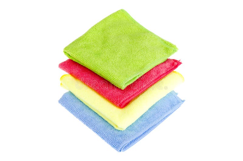 Colored Microfiber Cleaning Cloths. Stock Photo - Image of blue, color ...