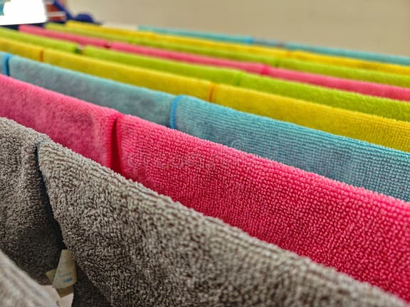 Colored microfiber cloths stock photo. Image of wash - 394886290